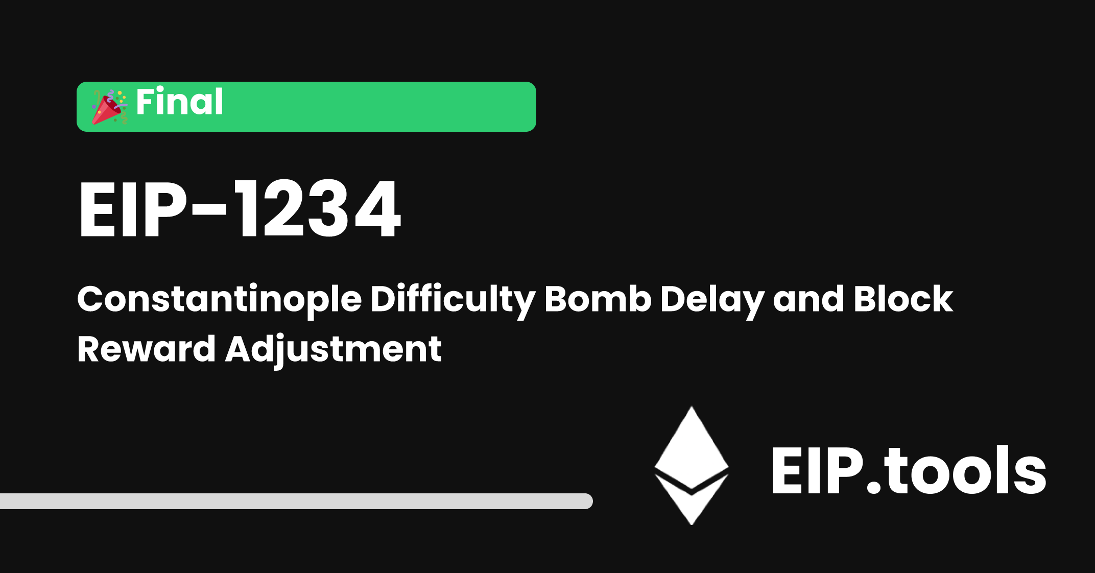 EIP-1234: Constantinople Difficulty Bomb Delay and Block Reward ...
