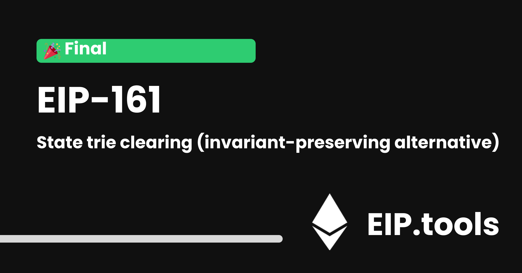 EIP-161: State trie clearing (invariant-preserving alternative) | EIP.tools
