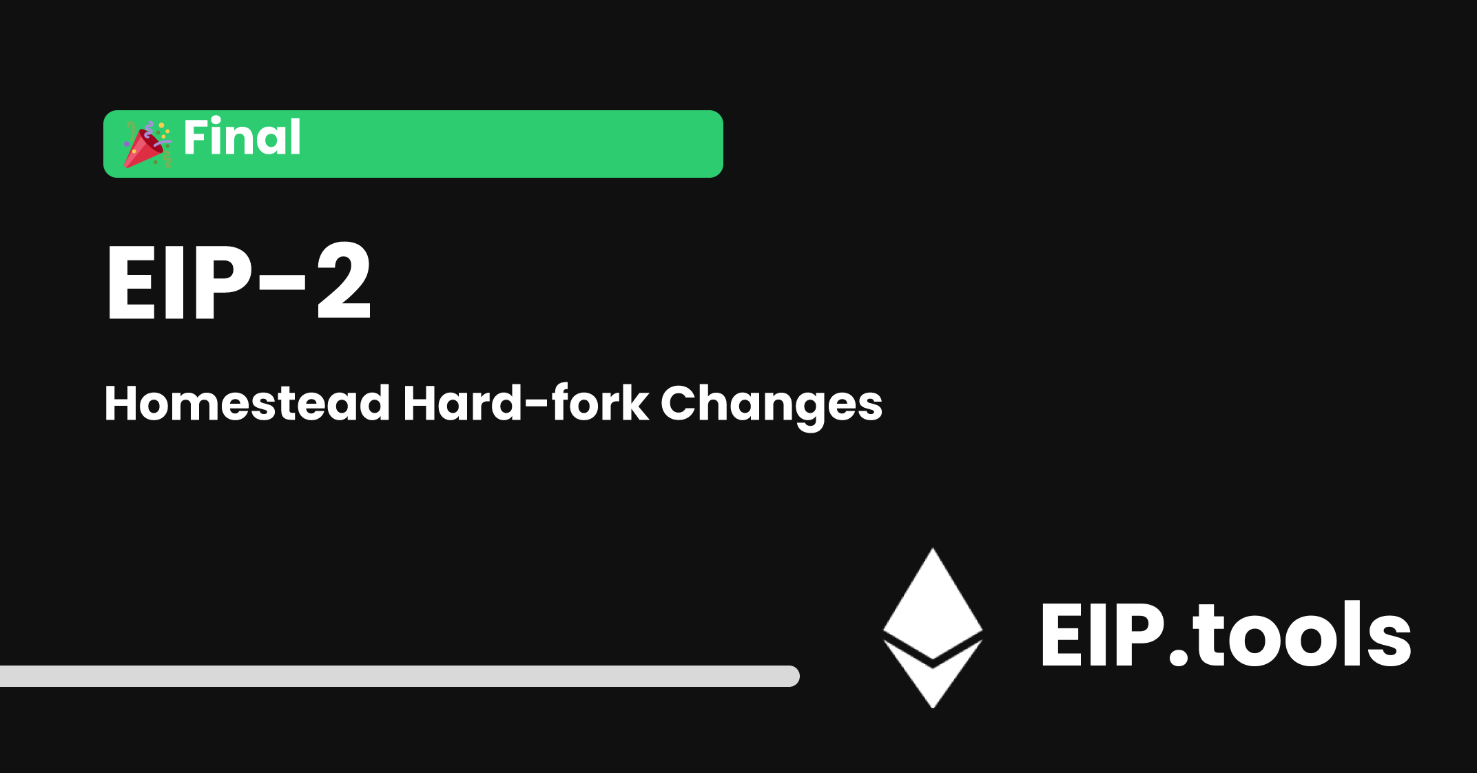 EIP-2: Homestead Hard-fork Changes | EIP.tools