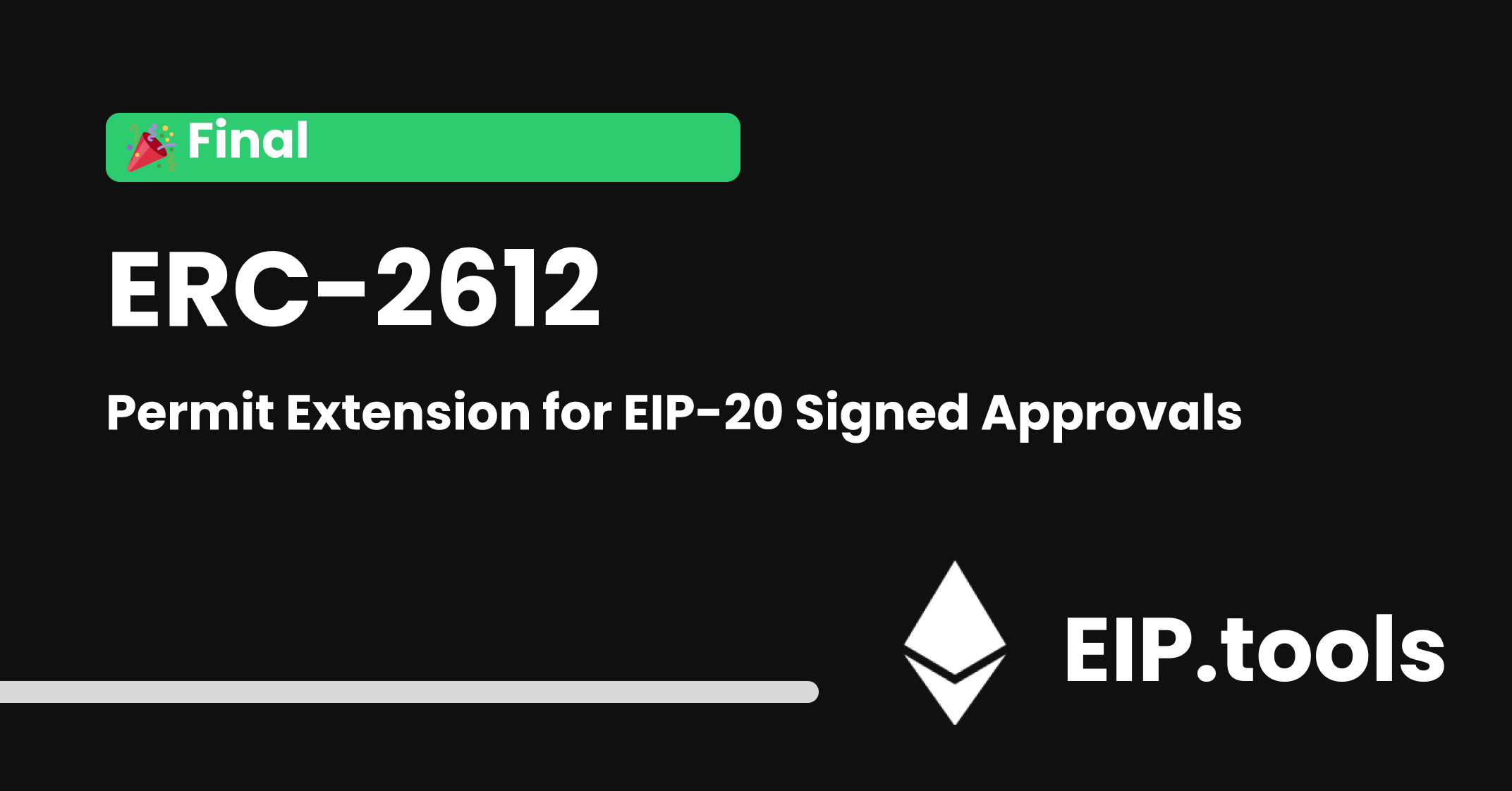 ERC-2612: Permit Extension for EIP-20 Signed Approvals | EIP.tools