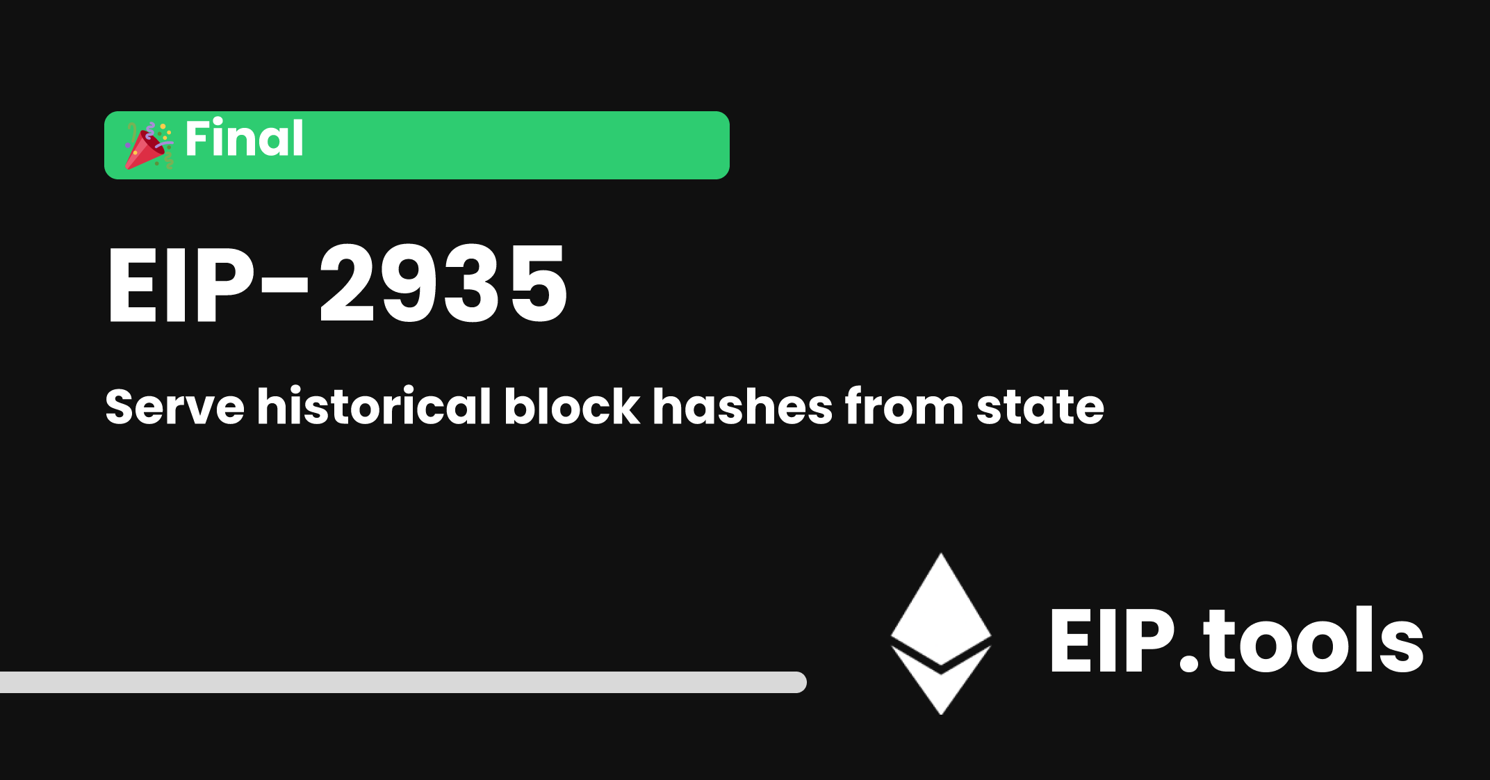 EIP-2935: Serve historical block hashes from state | EIP.tools