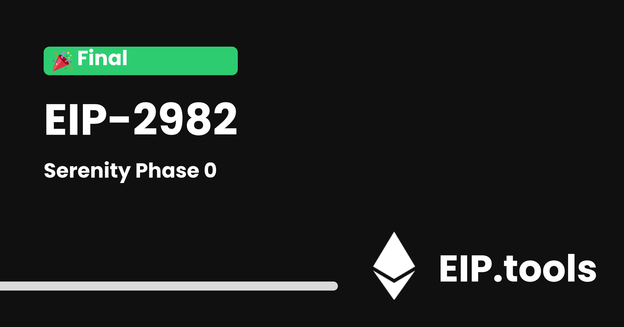 EIP-2982: Serenity Phase 0 | EIP.tools