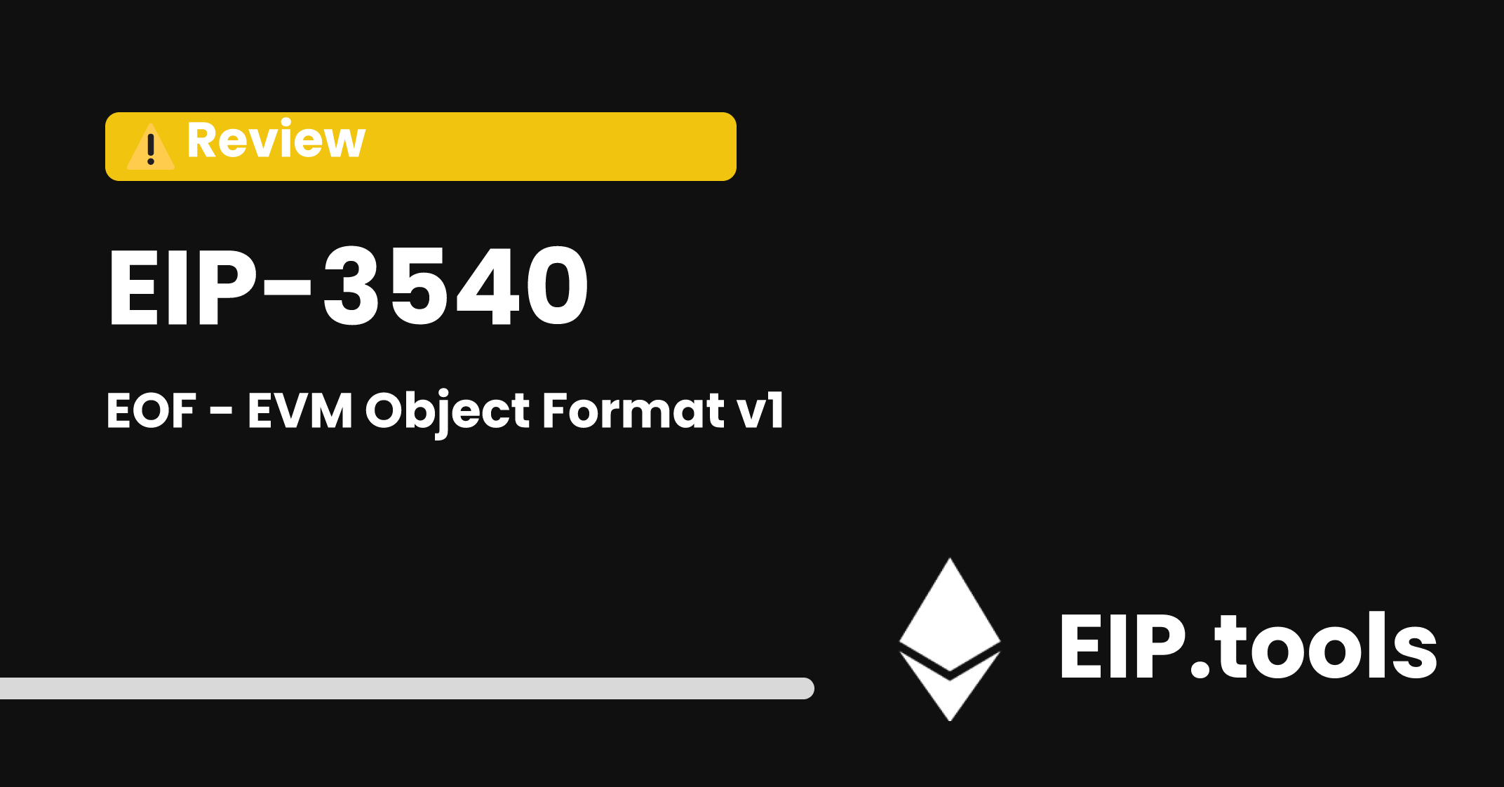 EIP-3540: EOF - EVM Object Format v1 | EIP.tools