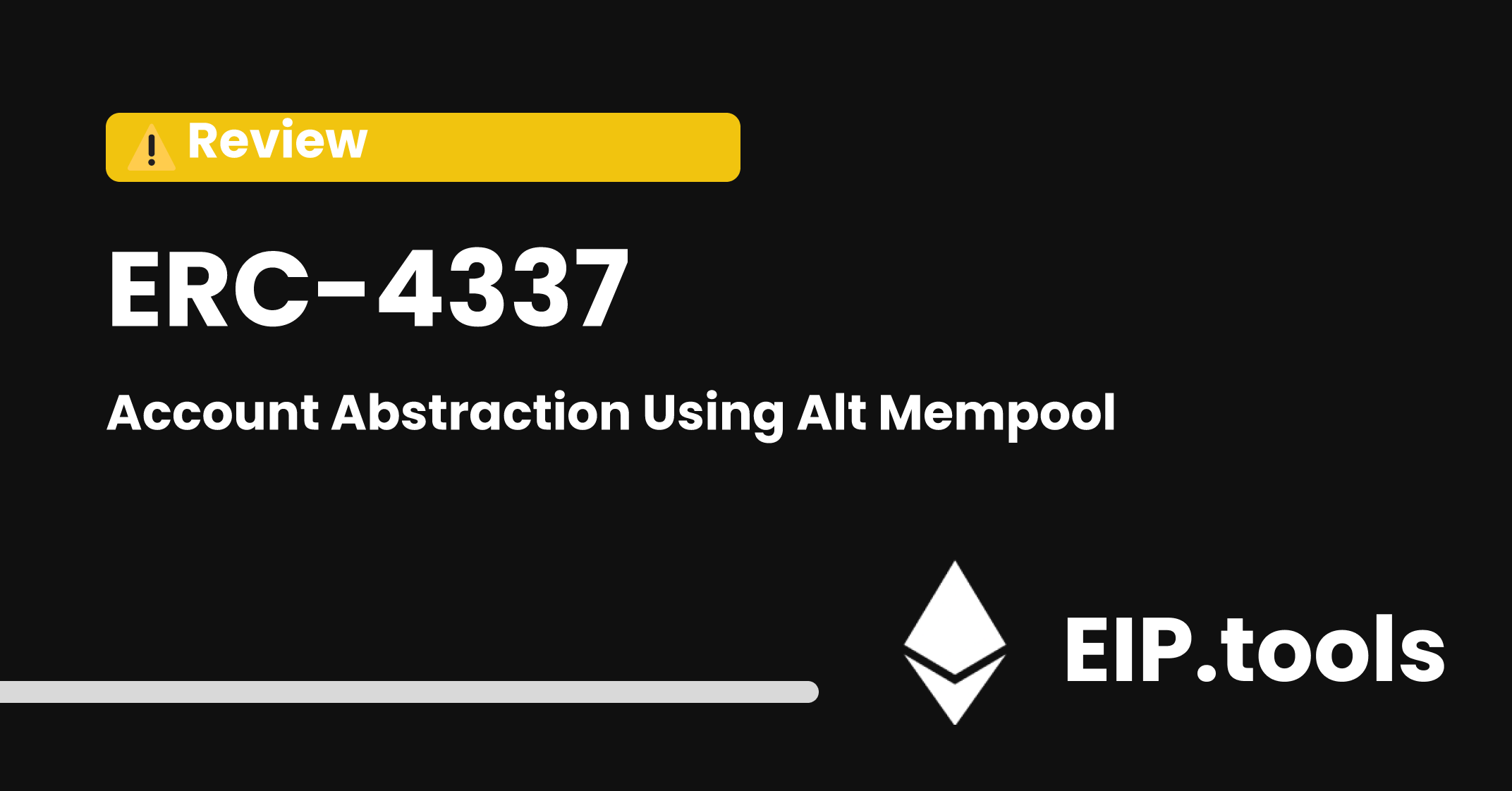 ERC-4337: Account Abstraction Using Alt Mempool | EIP.tools