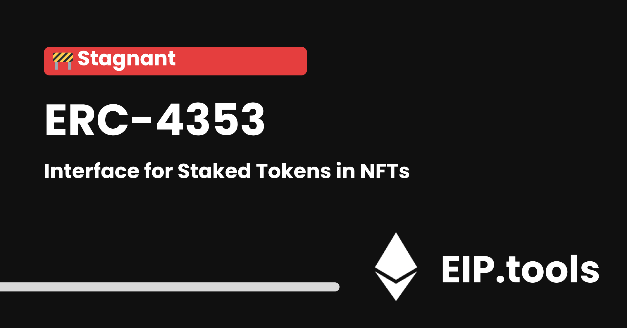 ERC-4353: Interface for Staked Tokens in NFTs | EIP.tools