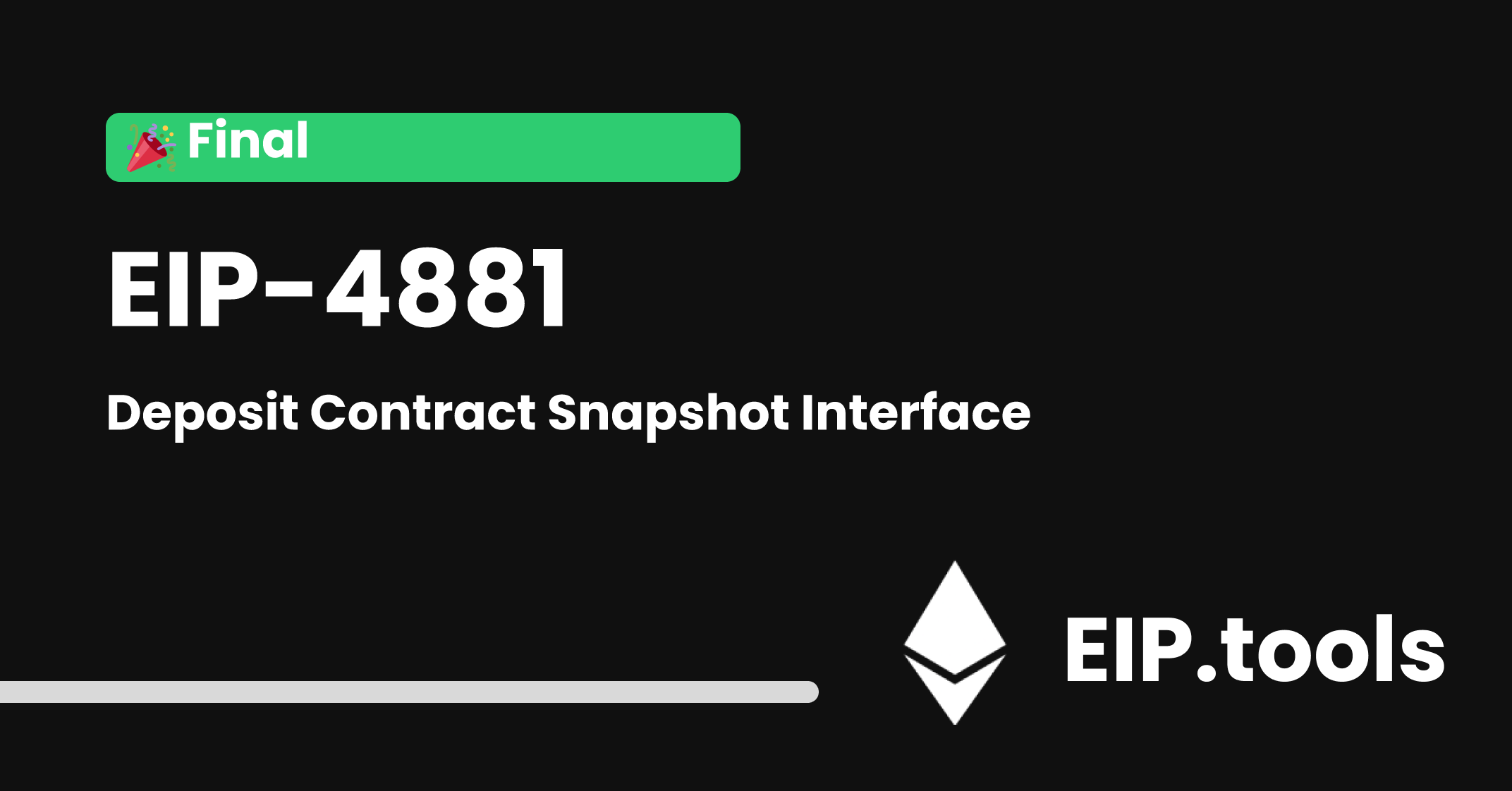 EIP-4881: Deposit Contract Snapshot Interface | EIP.tools