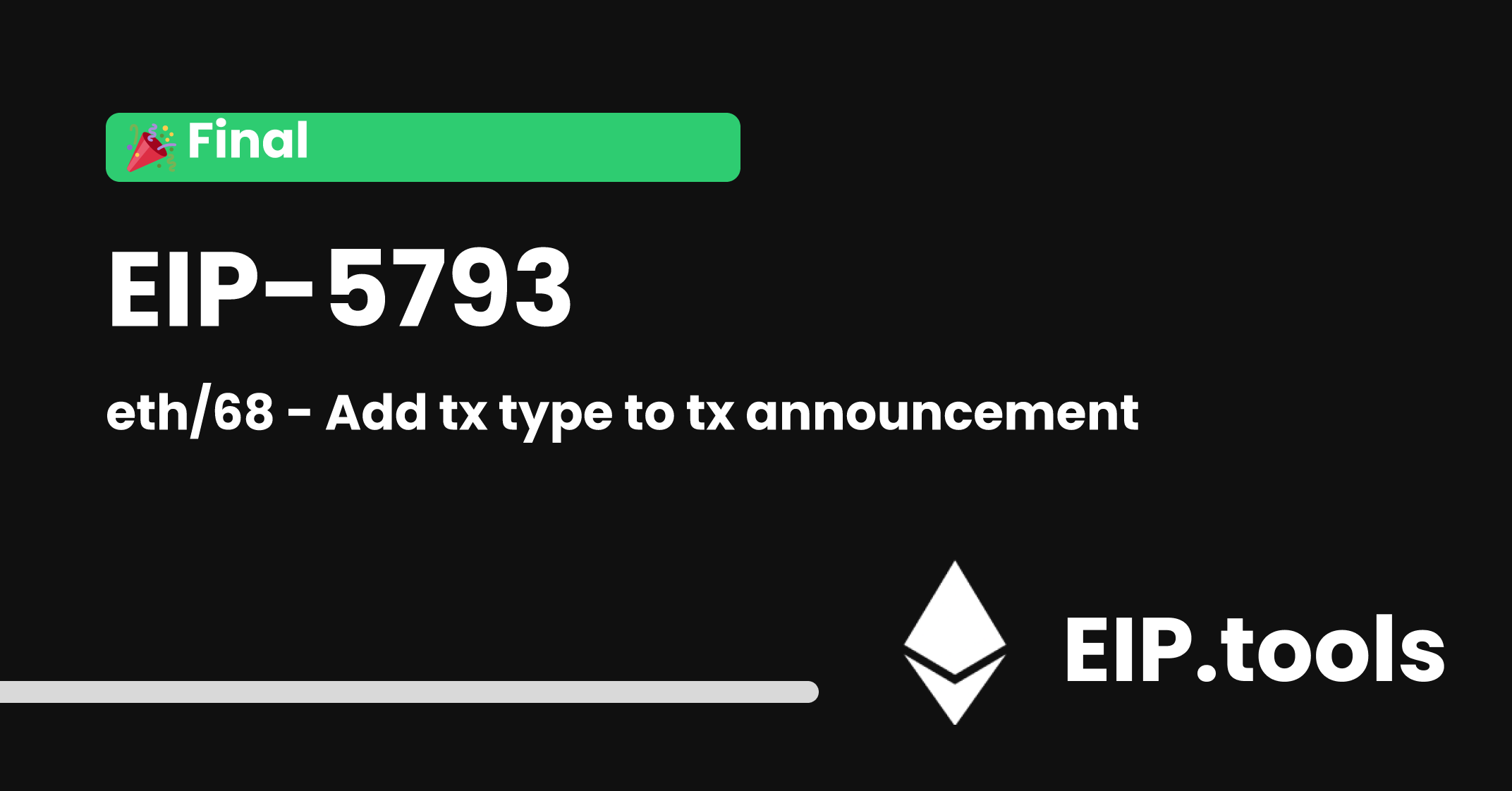 EIP-5793: eth/68 - Add tx type to tx announcement | EIP.tools