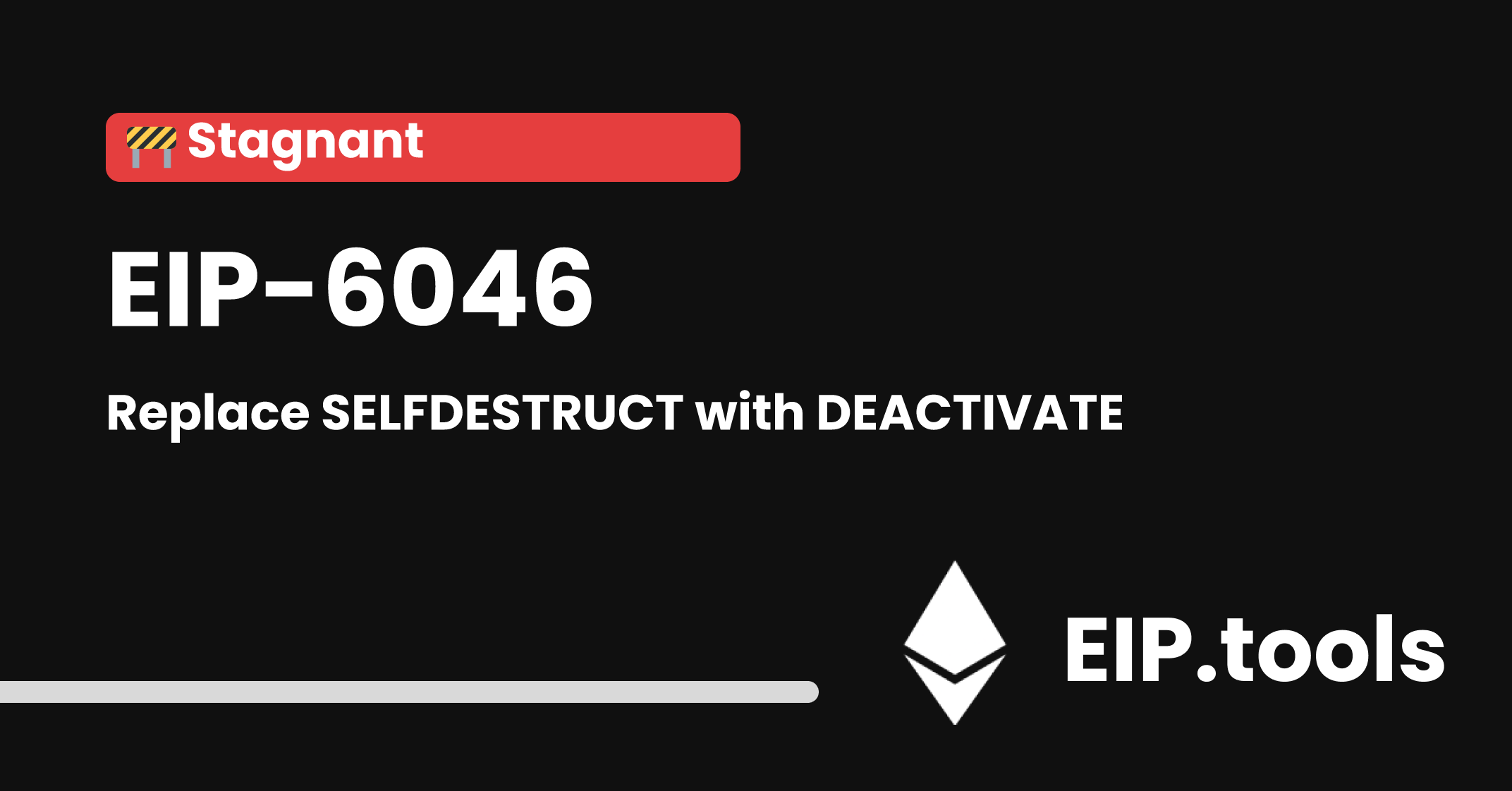 EIP-6046: Replace SELFDESTRUCT with DEACTIVATE | EIP.tools