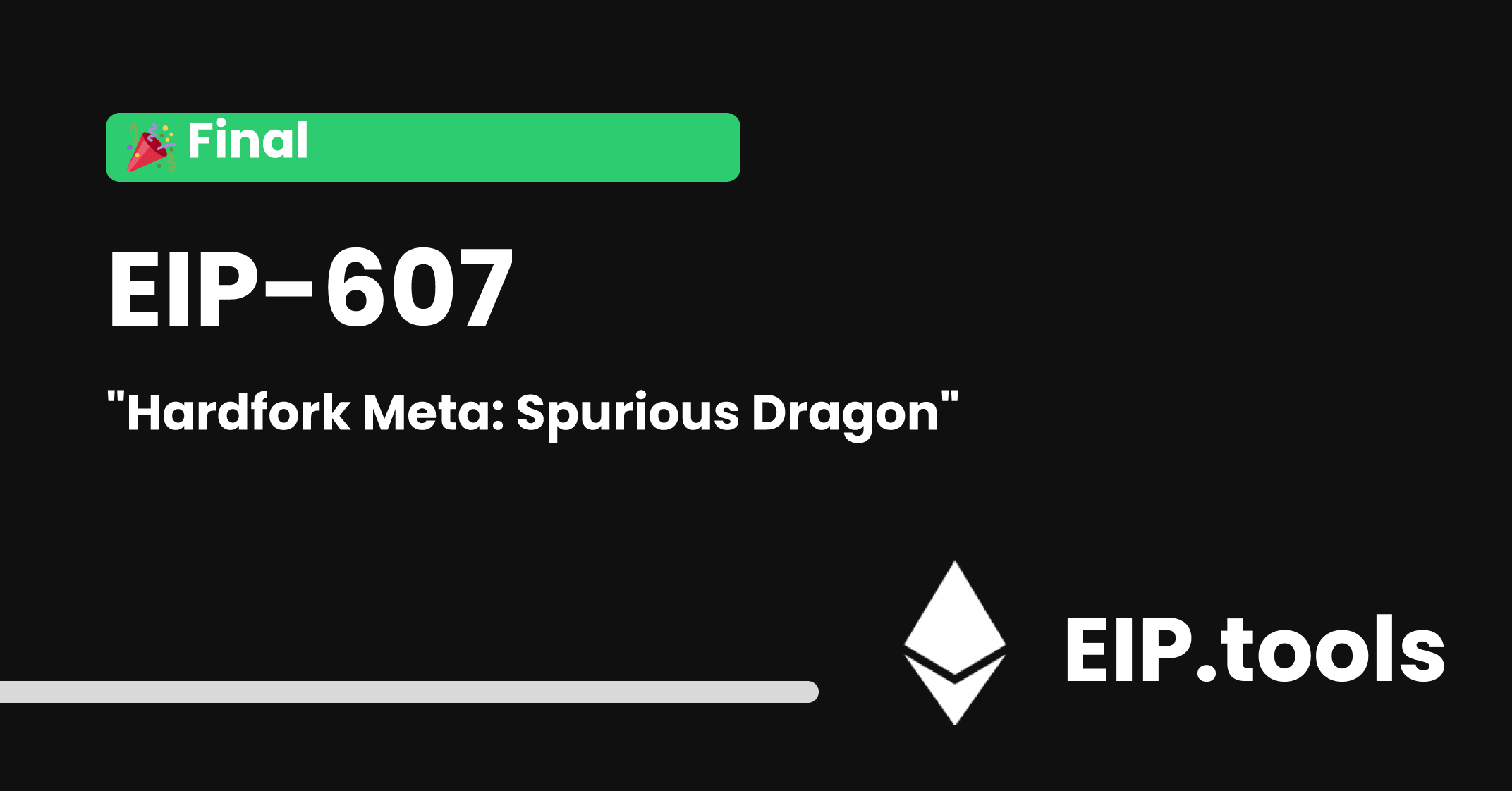 EIP-607: "Hardfork Meta: Spurious Dragon" | EIP.tools