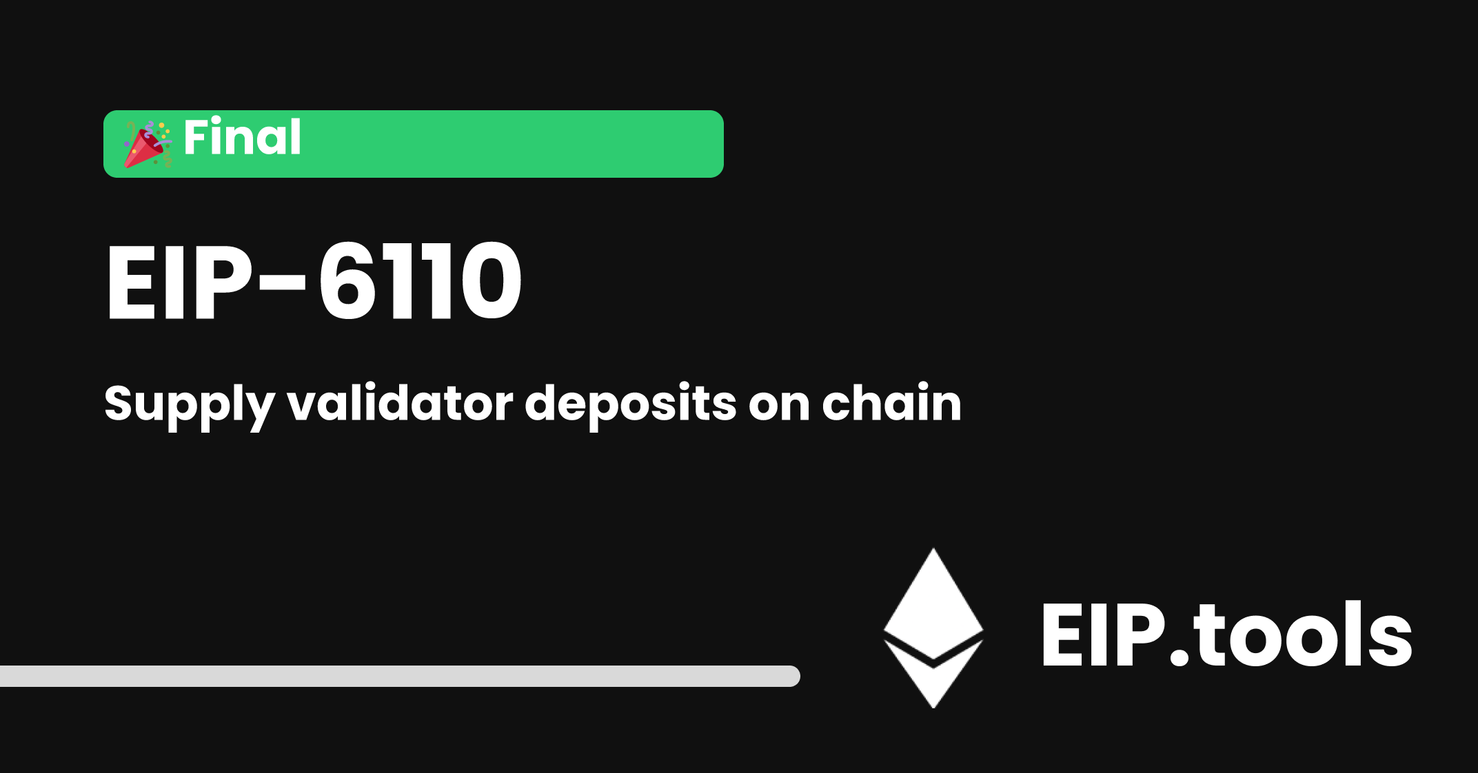 EIP-6110: Supply validator deposits on chain | EIP.tools