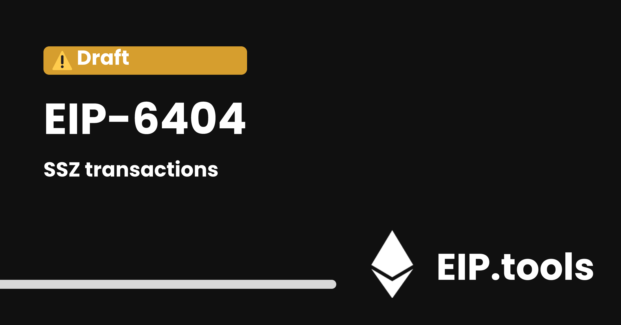 EIP-6404: SSZ transactions | EIP.tools
