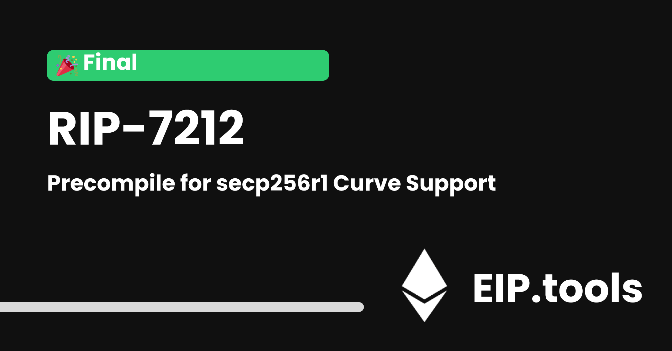 RIP-7212: Precompile for secp256r1 Curve Support | EIP.tools