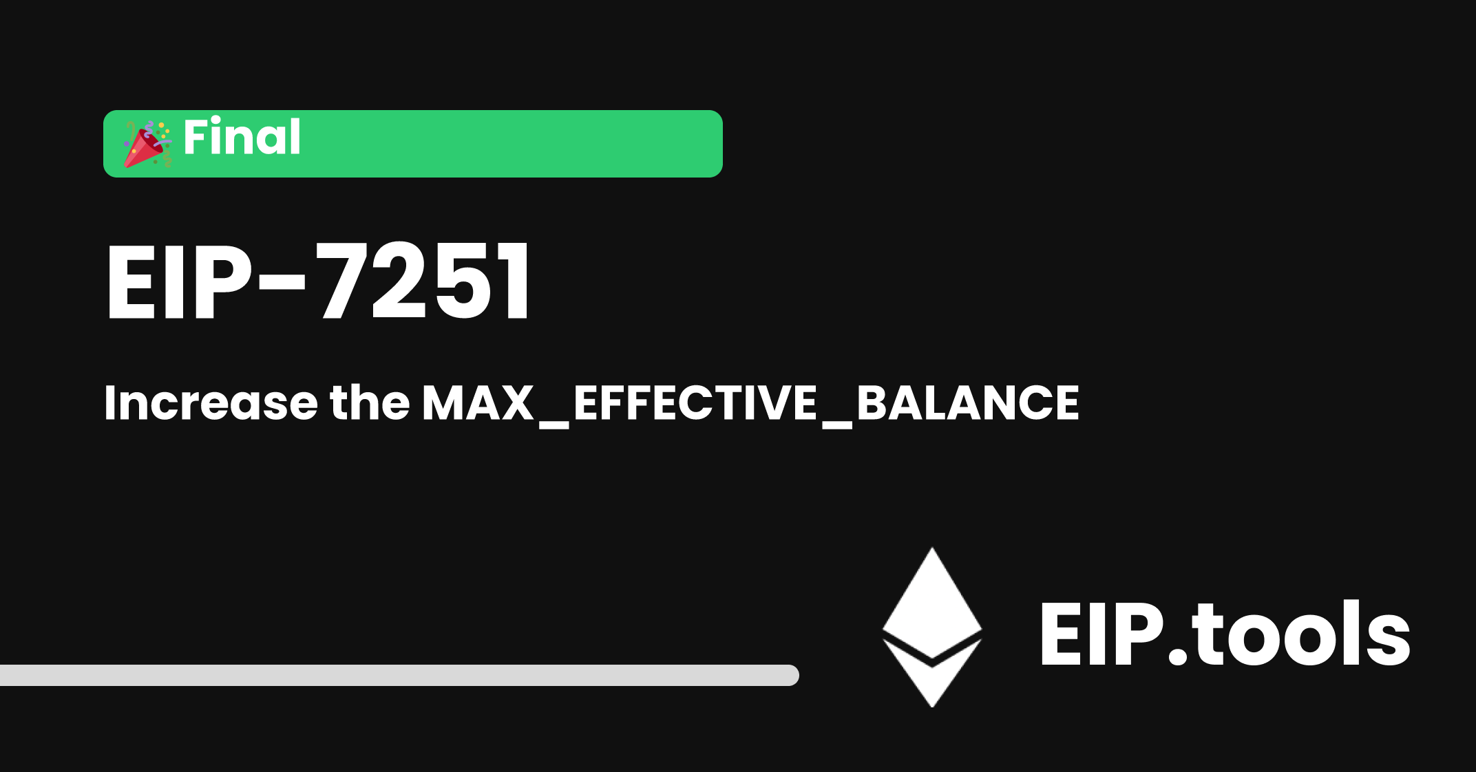 EIP-7251: Increase the MAX_EFFECTIVE_BALANCE | EIP.tools