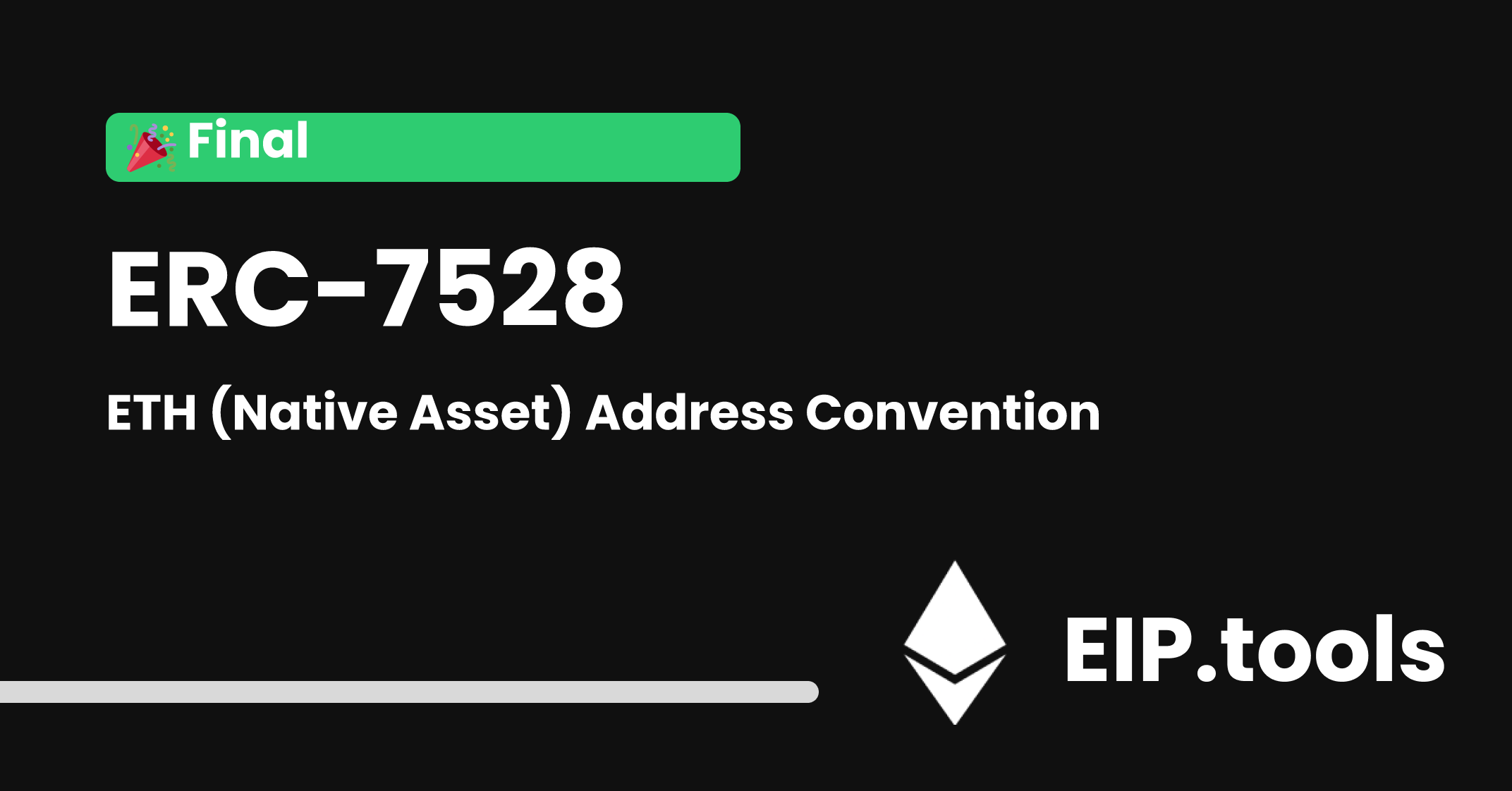 ERC-7528: ETH (Native Asset) Address Convention | EIP.tools