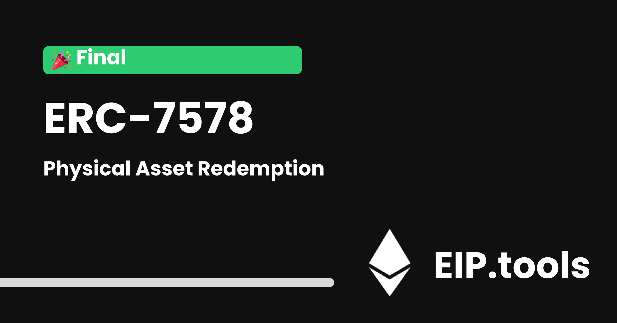 ERC-7578: Physical Asset Redemption | EIP.tools