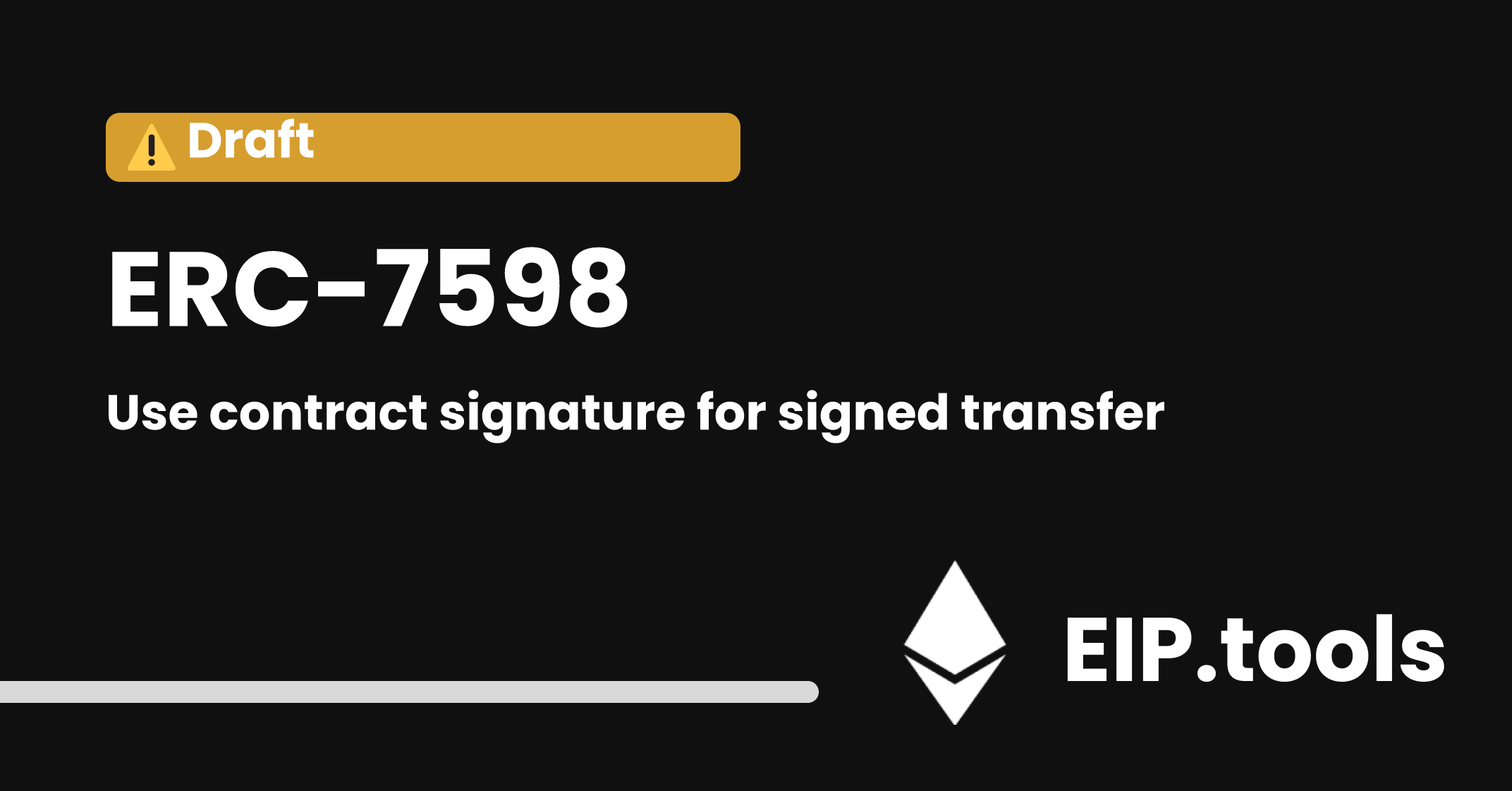 ERC-7598: Use contract signature for signed transfer | EIP.tools