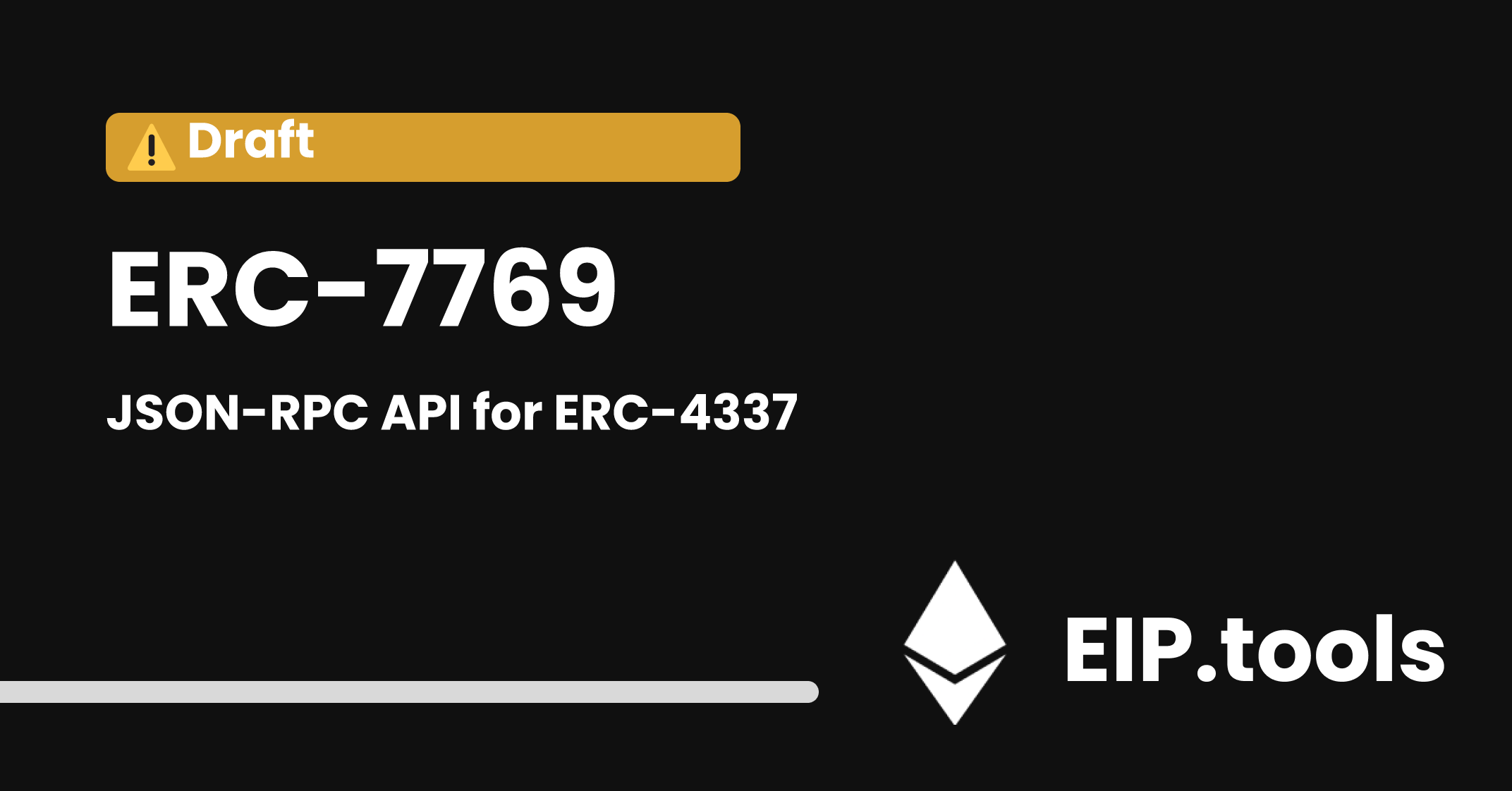 ERC-7769: JSON-RPC API for ERC-4337 | EIP.tools