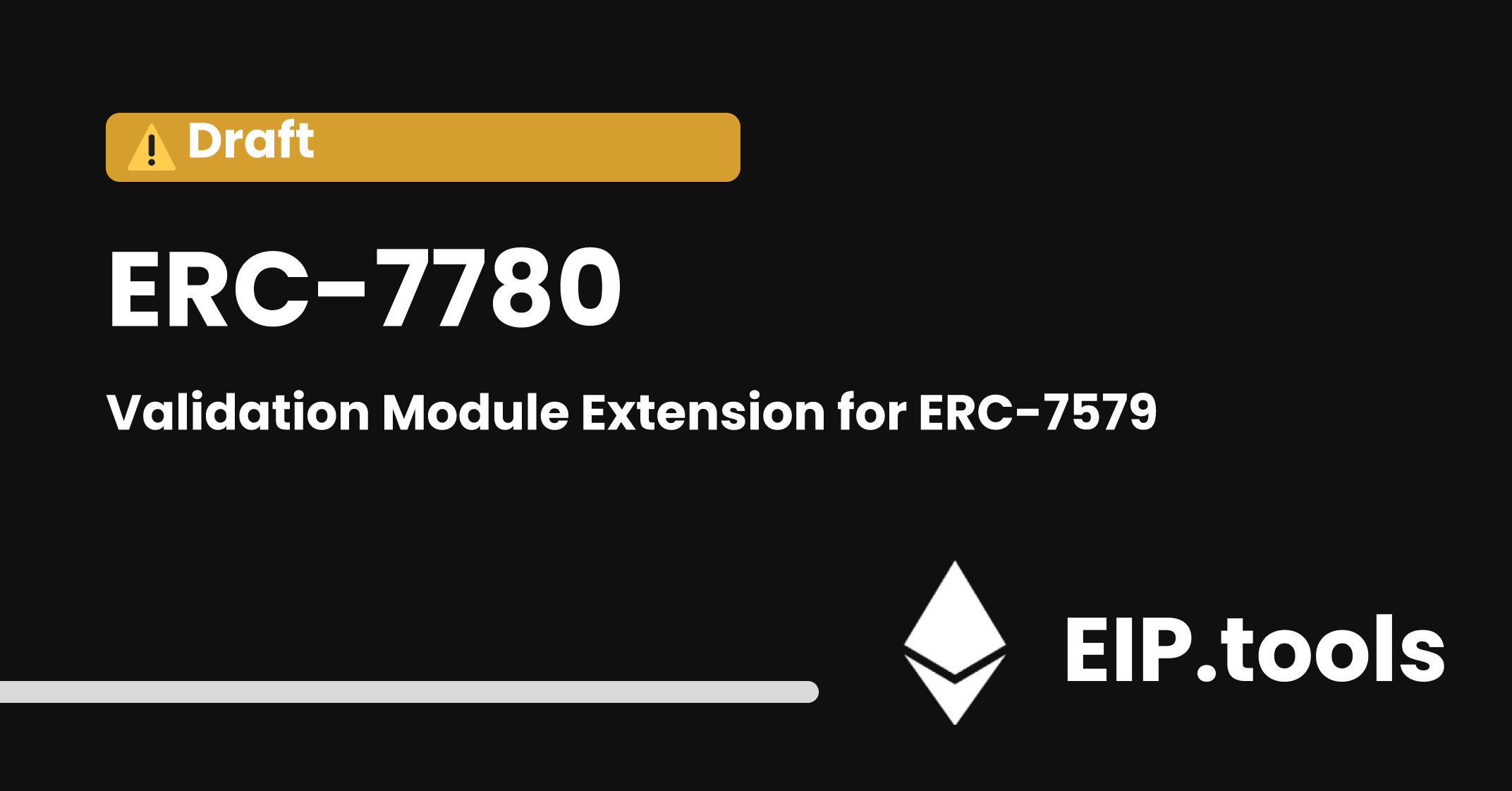 ERC-7780: Validation Module Extension for ERC-7579 | EIP.tools