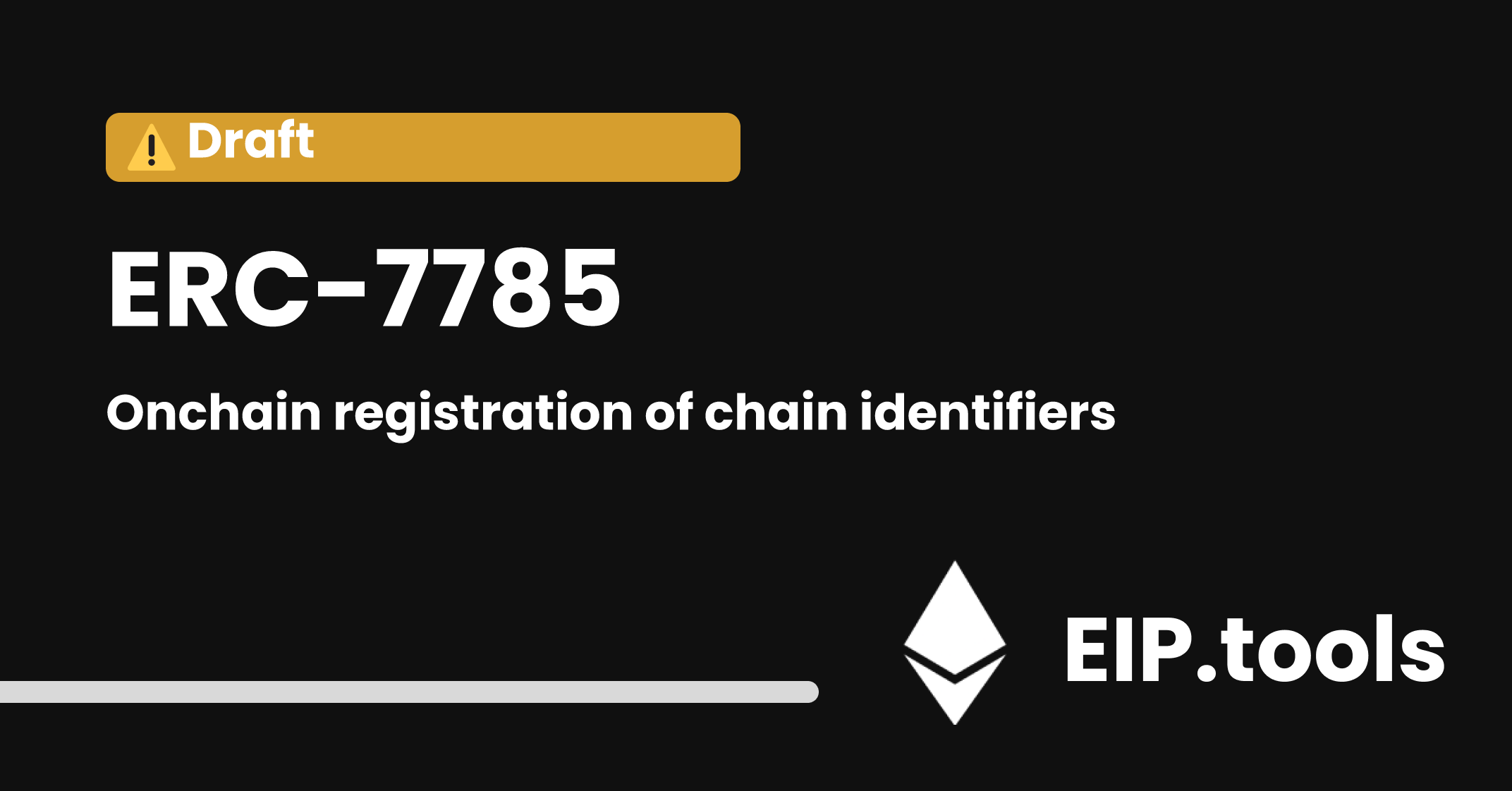 ERC-7785: Onchain registration of chain identifiers | EIP.tools